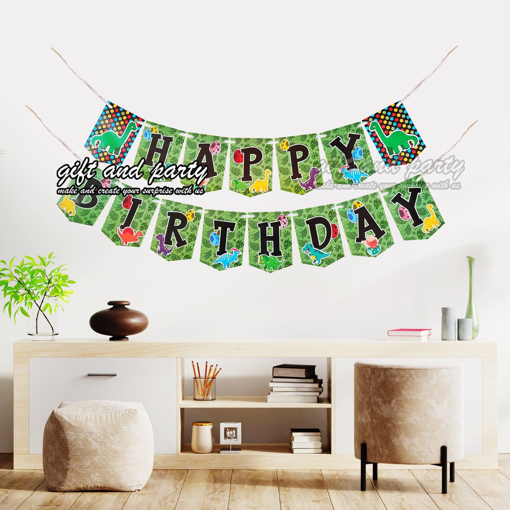 Hbd bandera de dinosaurio/bandera de Bunting HBD Dino/ Banner de ...