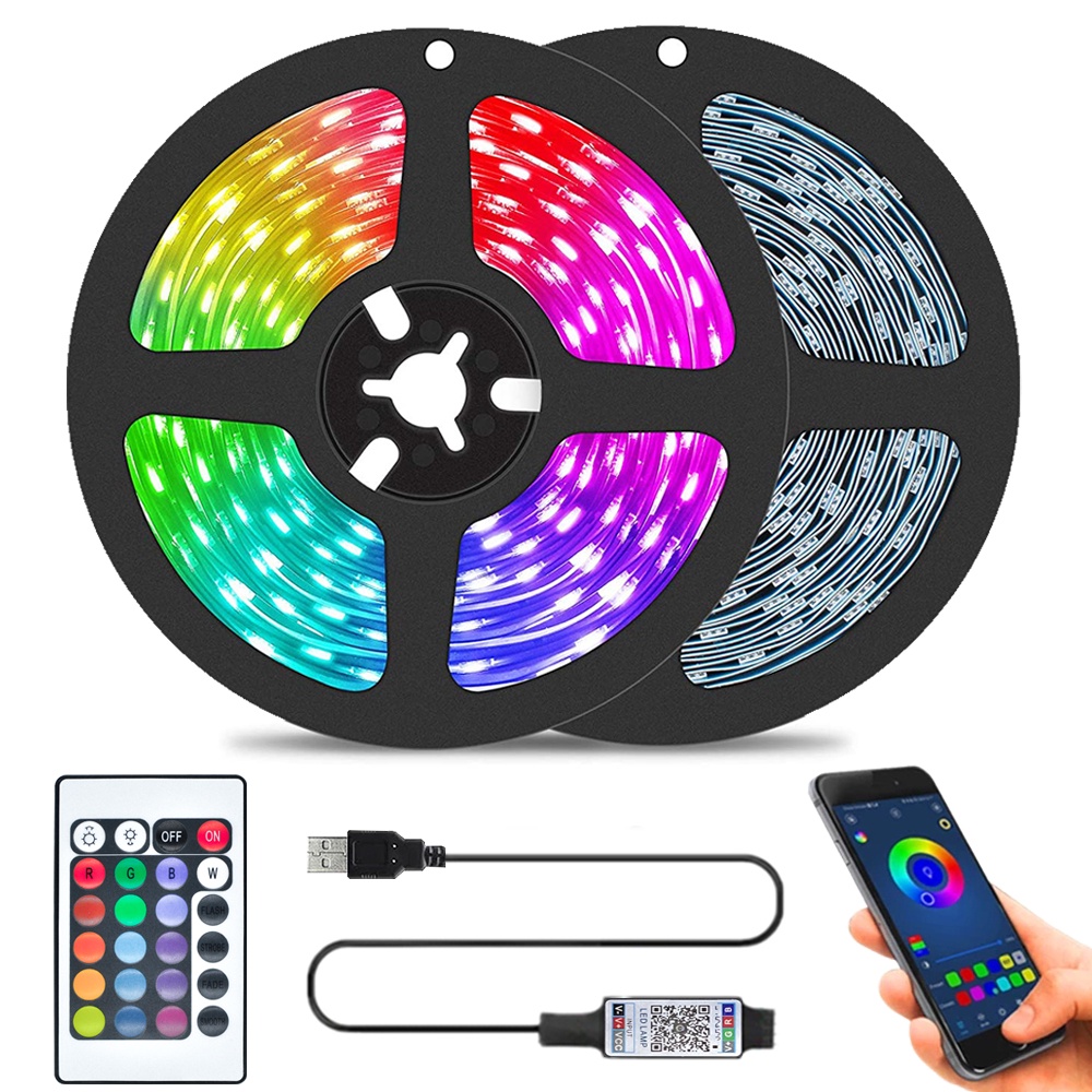 Tira De Luces LED RGB 2835 Bluetooth USB DC5V 1-20M Música Fita ...