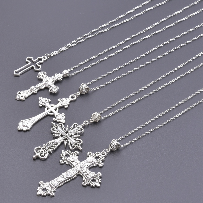 Punk Gótico Religioso Jesús Cruz Colgante Collares Para Las Mujeres ...