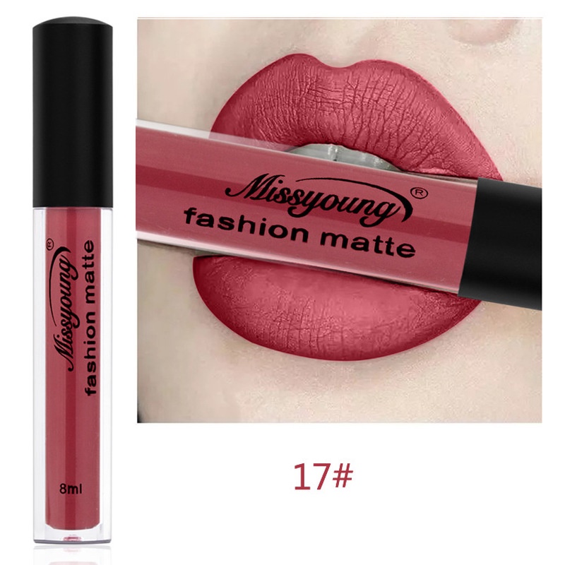 Lápiz Labial Mate Aterciopelado Impermeable Color Chocolate Negro ...