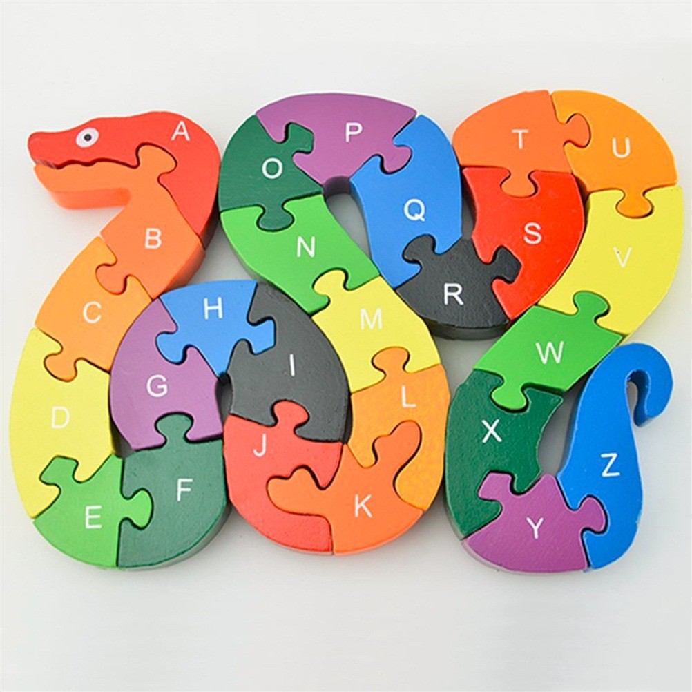 2CO 26pcs Alfabeto Rompecabezas De Madera Niños Número Bloque ...