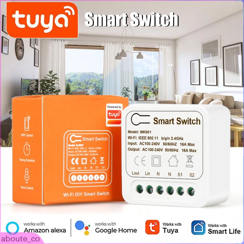 Tuya MINI Wifi inteligente interruptor 10A/16A trabajar con Tuya Alexa ...