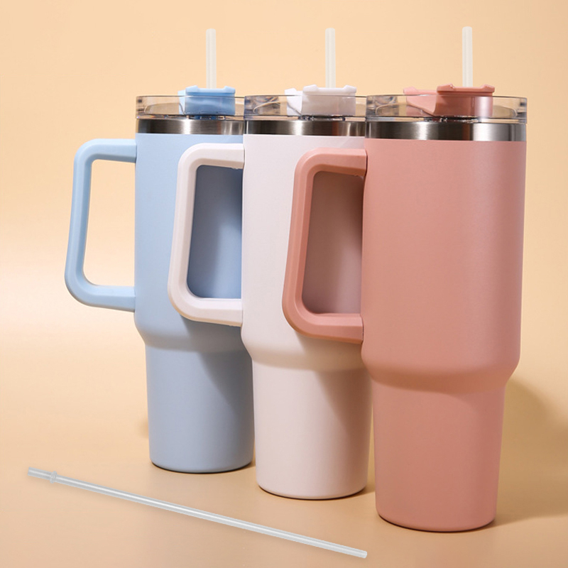 Thermos Taza Termo De Acero Inoxidable De 40 Oz Con Tapa De Paja Mango ...