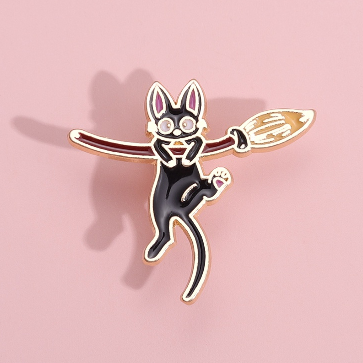 Lindo Hechicero JiJi Gato Negro Esmalte Pin Kawaii Película De Dibujos ...
