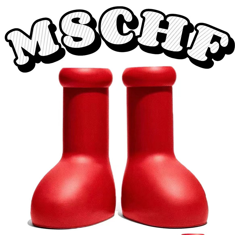 Botas Rojas Grandes MSCHF 2023 Astro Boy De Lluvia De Cabeza Redonda ...