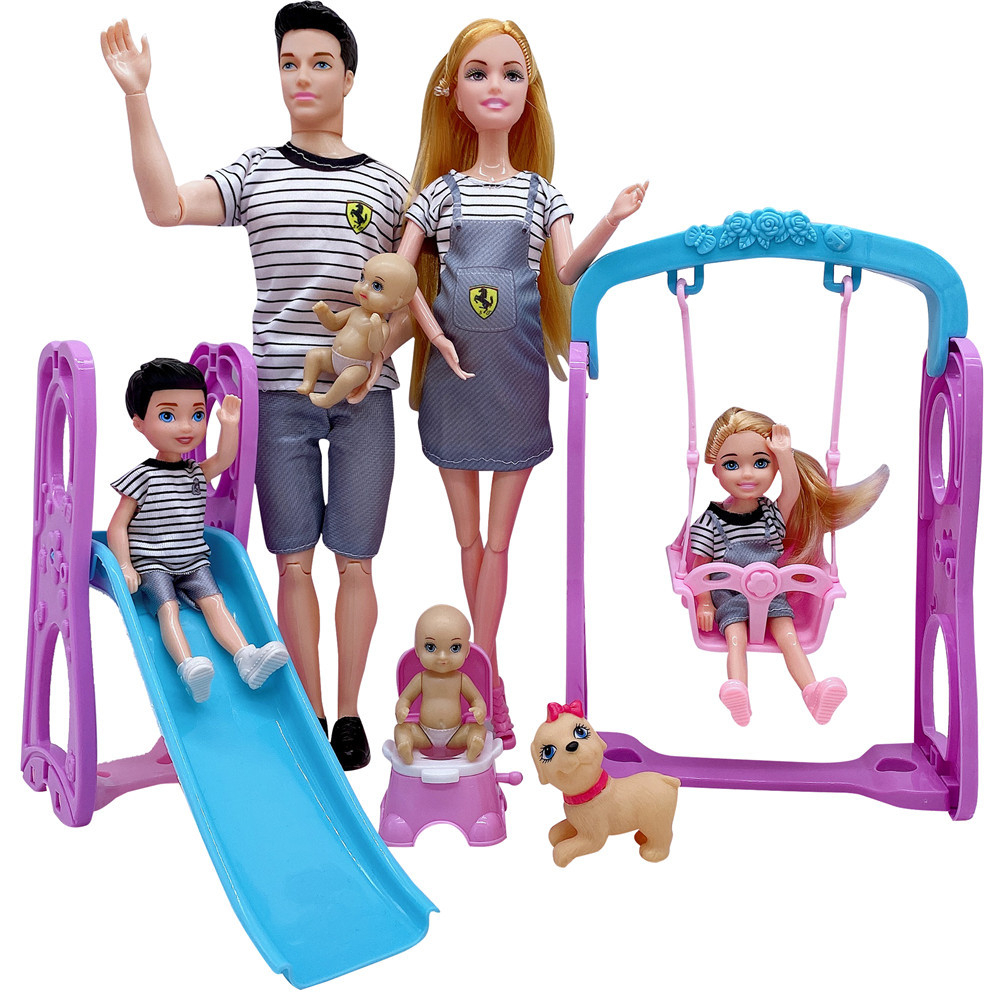 Juego De 6 Juguetes De Muñecas Familiares Para Casa barbie 30 Cm Barbie ...