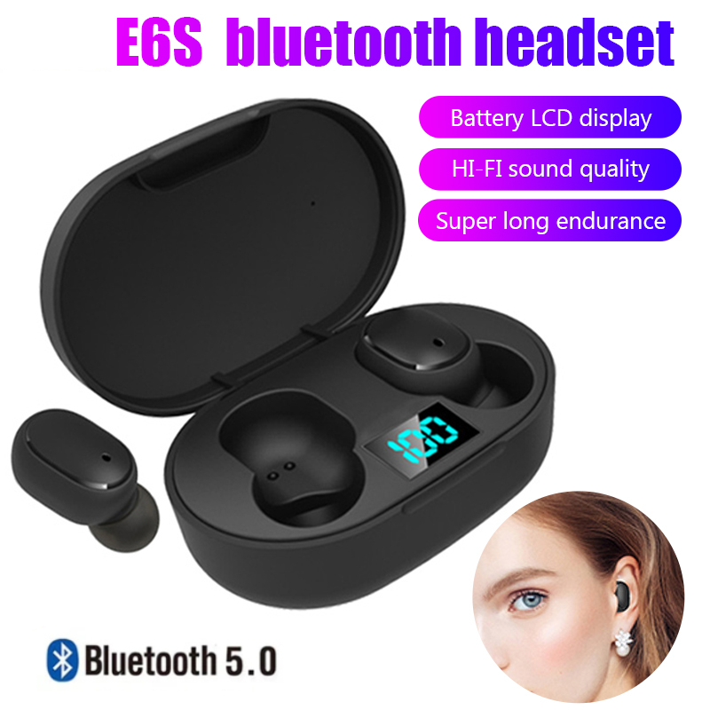 New E6S TWS Bluetooth 5.2 Earphones Wireless Headphones Game Earbuds For Xiaomi Redmi Noise ...