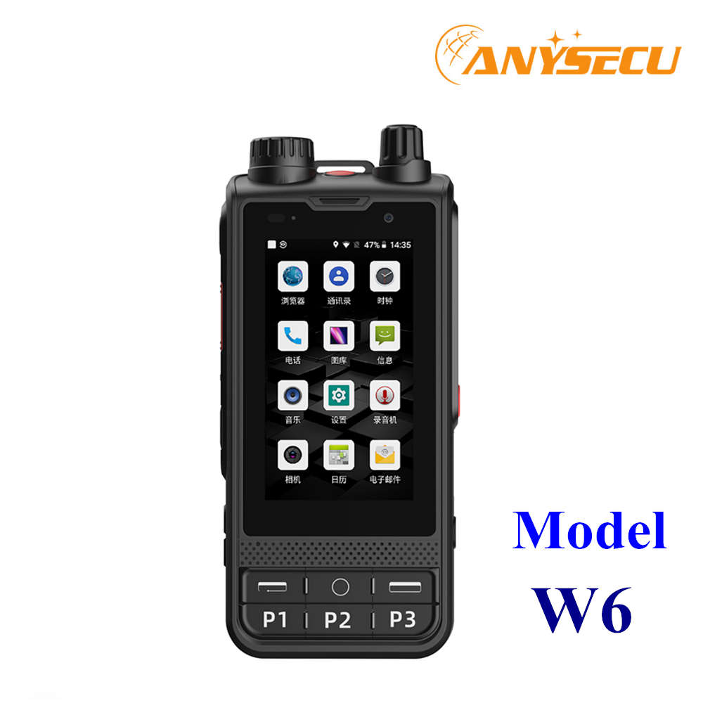 ANYSECU W6 4G Radio De Red Android Desbloquea LTE/WCDMA/GSM POC RadioWalkie Talkie Real PTT ...