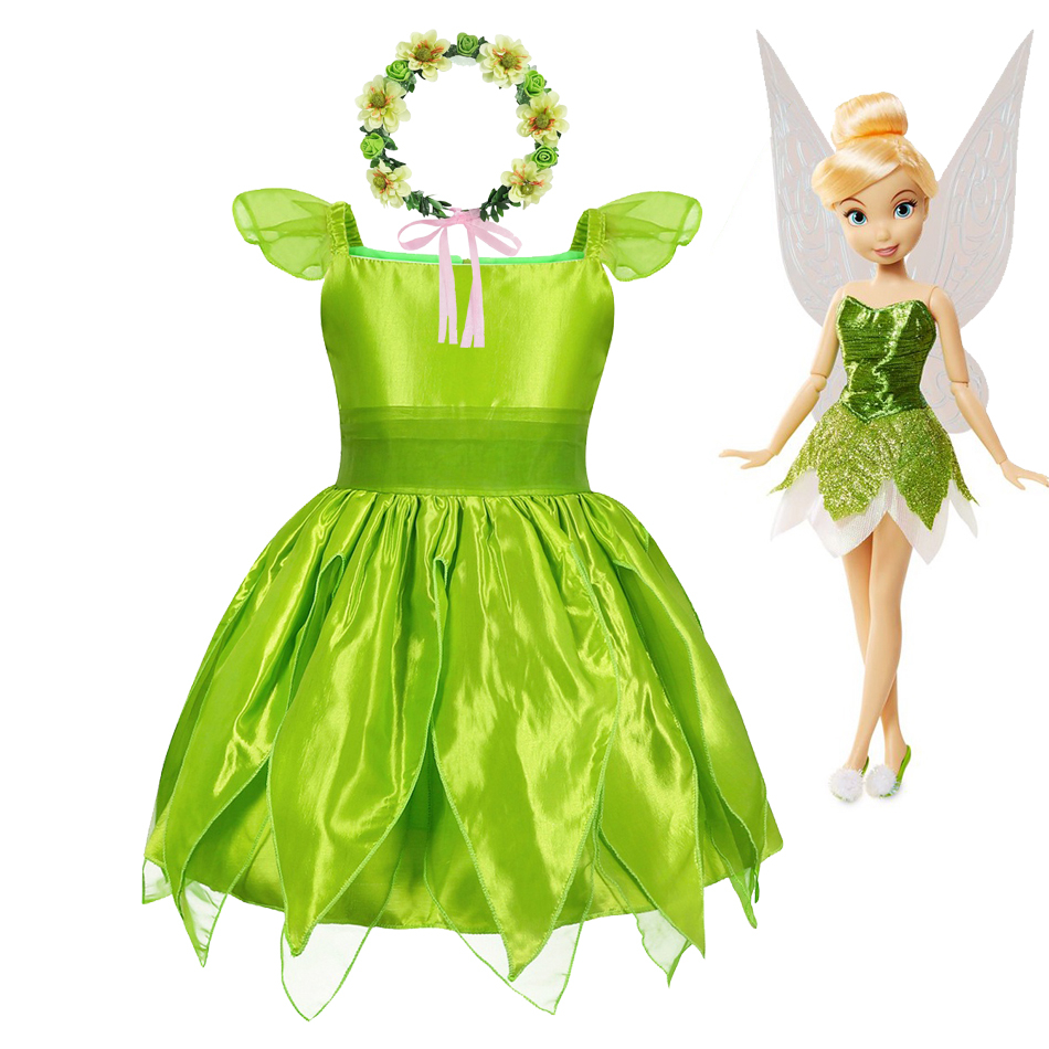 Disfraz De Tinkerbell Para Niñas Flor Hada Cosplay Trajes 2-10 Años ...