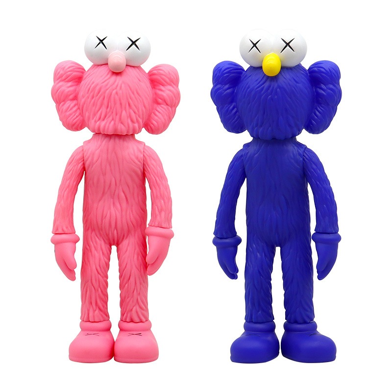 28cm Barrio Sésamo Anime Figura KAWS Elmo XX Ojos PVC Figuras De Acción ...