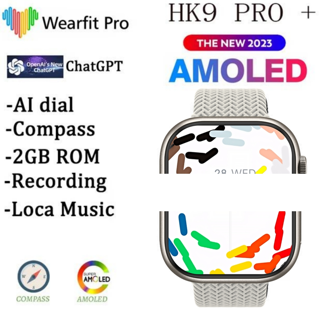 HK9 Pro Plus Gen3 AMOLED Reloj Inteligente Hombres Mujeres ChatGPT NFC ...