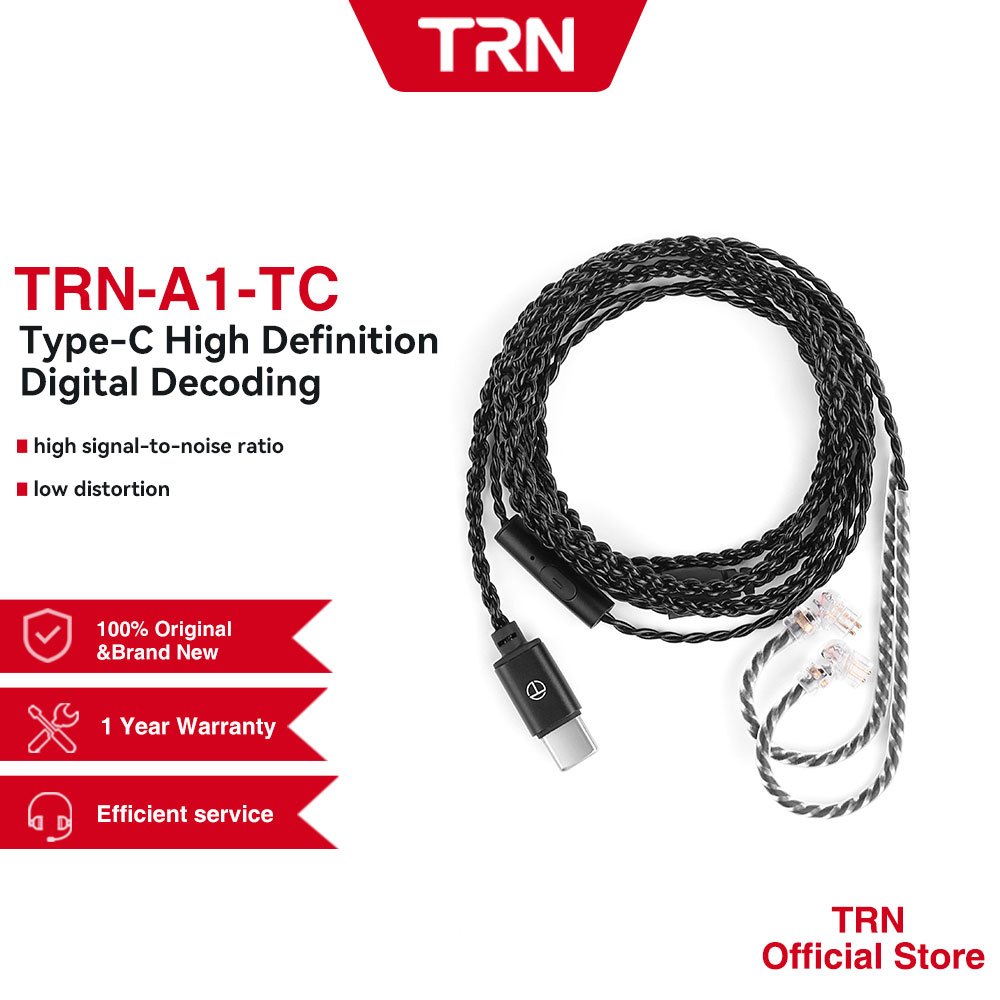 TRN A1-TC Cable De Auriculares Original Actualizado HIFI 2Pin Conector ...