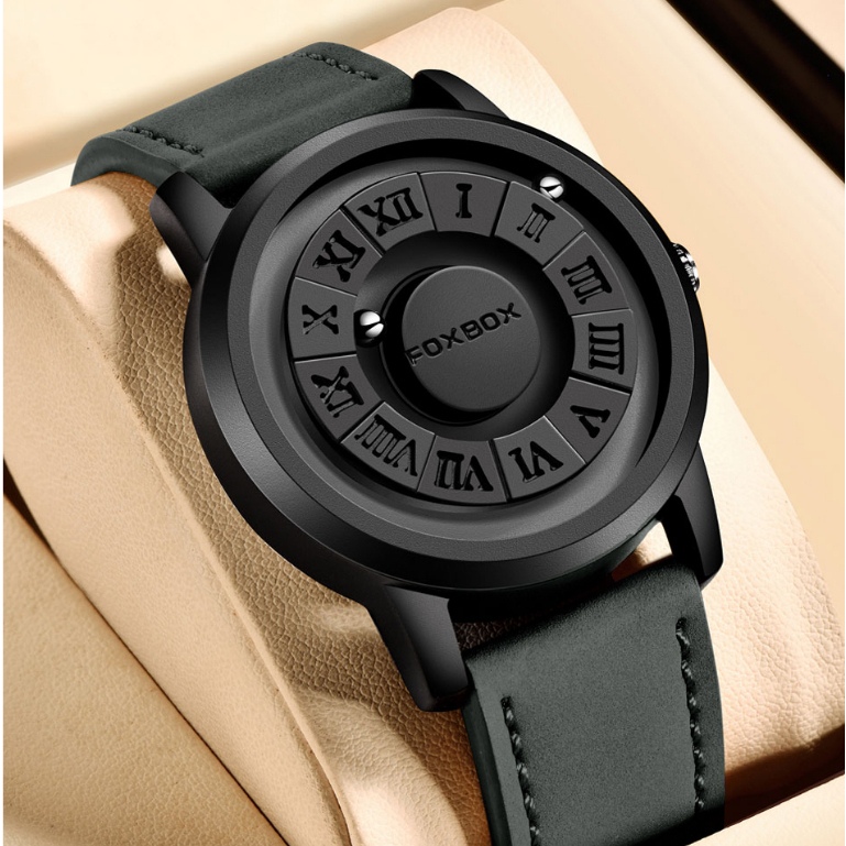 LIGE x FOXBOX Reloj Impermeable Hombres Banda De Acero Inoxidable Perlas De Desplazamiento ...