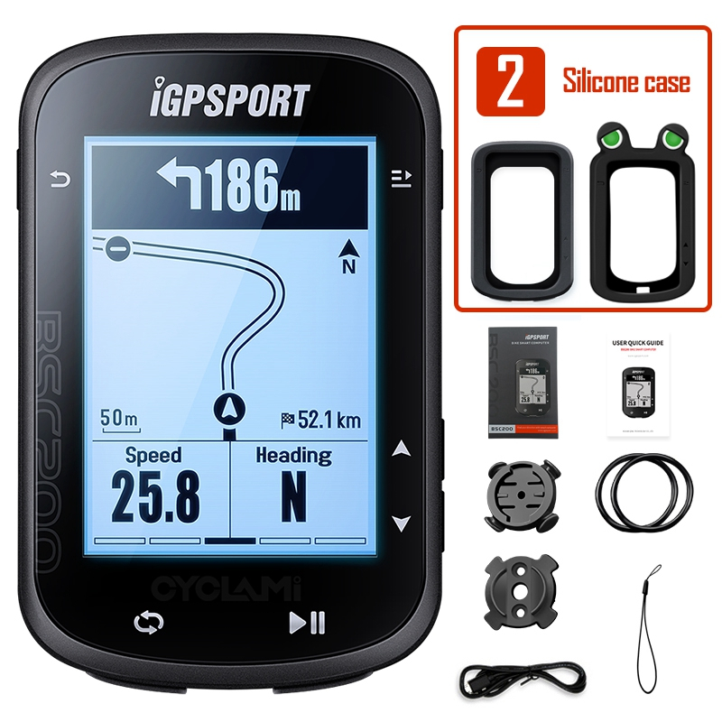 IGPSPORT BSC200 GPS Bicicleta Ordenador Inalámbrico Velocímetro Digital ANT + Ruta Navegación ...