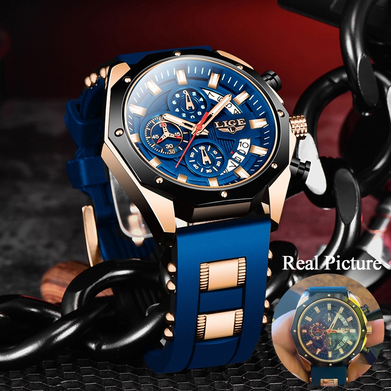 Reloj LIGE Original para hombre relojs de cuarzo luminoso con puntero ...