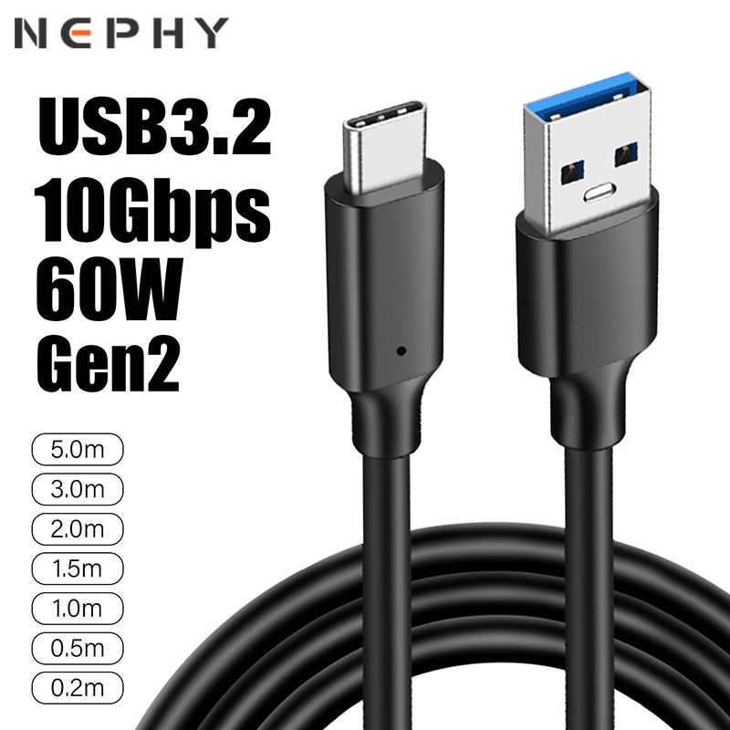 Cable USB 3.2 Gen2 10Gbps A Tipo C Para Teléfono Celular Portátil SSD ...