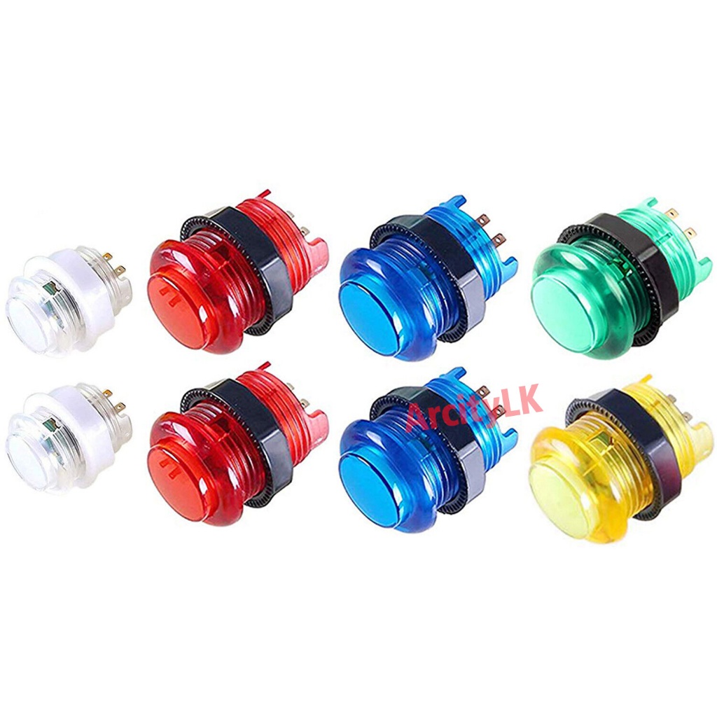 8 Botones LED De Arcade Con Luz Iluminada 6 × 30mm + 2 24mm Con ...