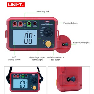 Probador De Resistencia De Aislamiento UNI-T UT501C UT502C 1000V Megger Voltaje A Tierra ...