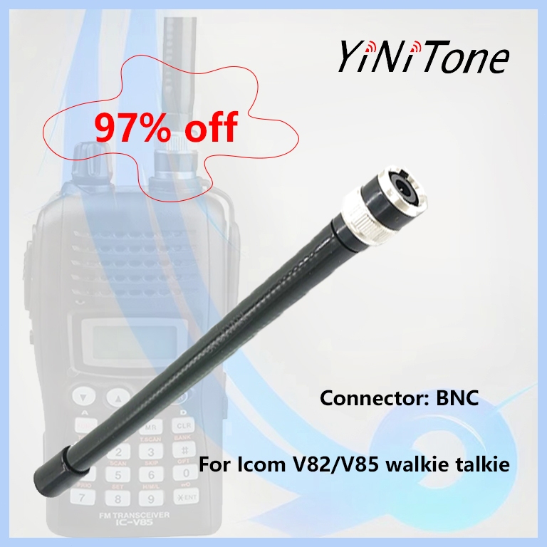 Walkie Talkie Antena De Mano BNC VHF 136-174mhz Largo Alcance Ham Radio Mini Goma Suave Para ...