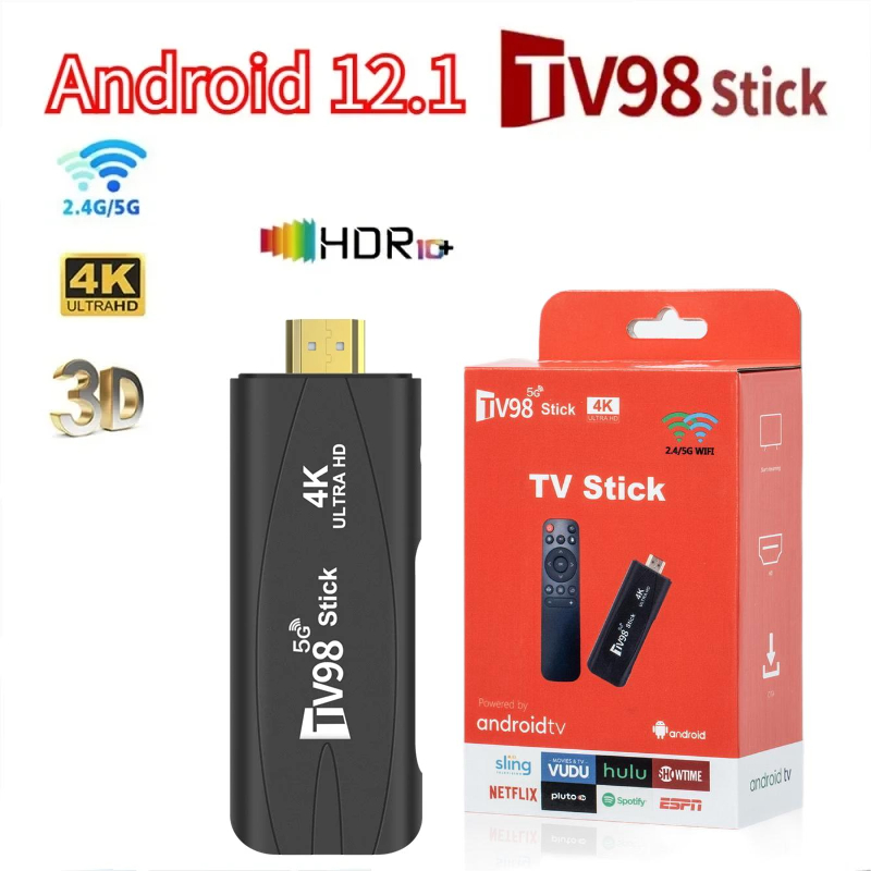 TV98 TV Stick Android 12.1 Cine En Casa Para Completa HD 4K 3D 4G 5G Doble WiFi 2GB 16GB Iptv ...
