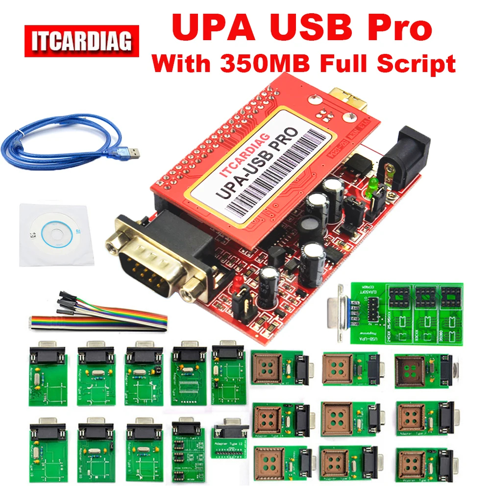 UPA USB Programmer PRO V1.3 SN : 050D5A5B ECU Chip Tunning Con 350MB Script Adaptador Eeprom ...
