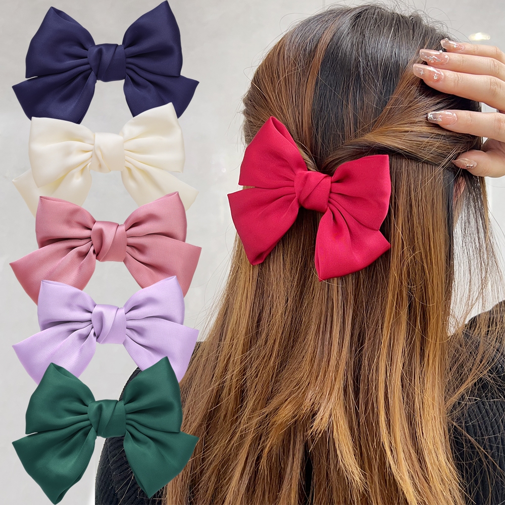 Niñas Elegante Gran Bowknot Cinta De Pelo/Temperamento Seda Elástico ...