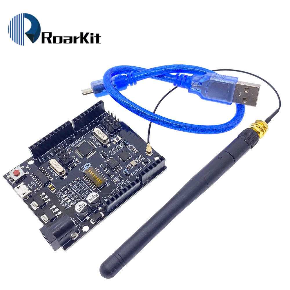 Uno R3 + WiFi ATmega328P + ESP8266 (32Mb De Memoria) USB-TTL CH340G Para Arduino NodeMCU WeMos ...