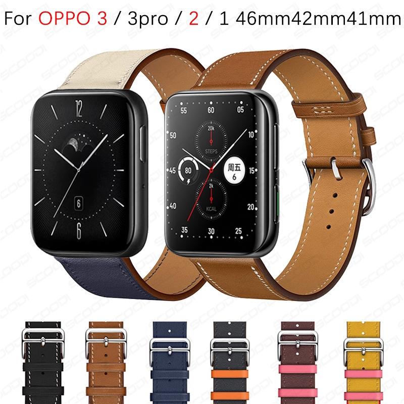 Nueva Moda Correa De Cuero Genuino Para OPPO Watch 3/3 pro/2/1 41mm ...
