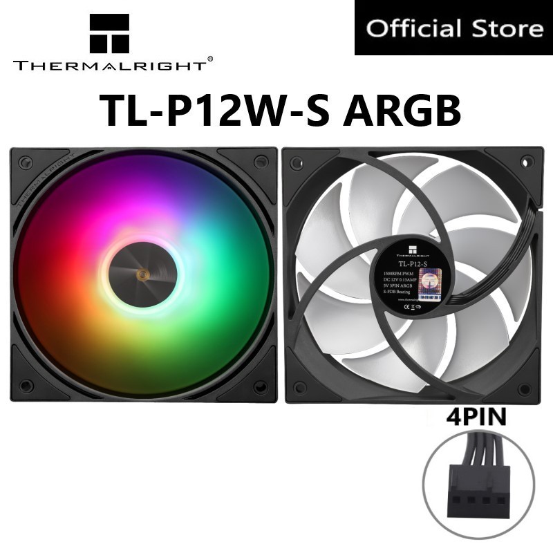 Thermalright TL-P12-S ARGB Ventilador De Caja Silencioso 1500RPM 4PIN PWM CPU Ordenador 120mm ...