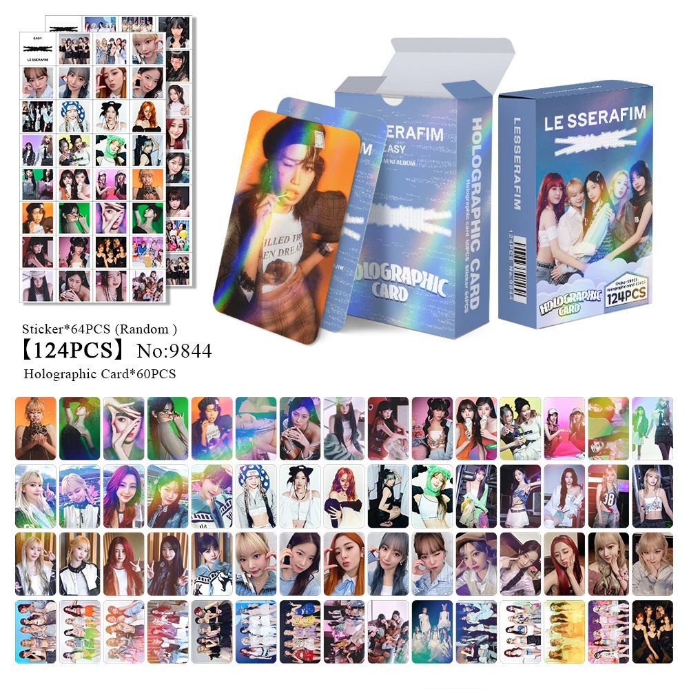 50-119pcs LE SSERAFIM Laser HOLOGRAPHIC LOMO Cards Sakura CHAEWON ...