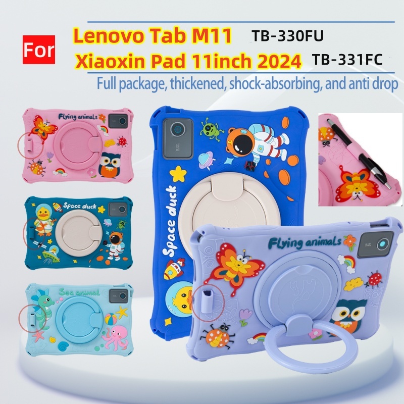 Para Lenovo Tab M11 TB-330FU Caso Xiaoxin Pad 11inch 2024 331FC 360 Rotación De Silicona ...