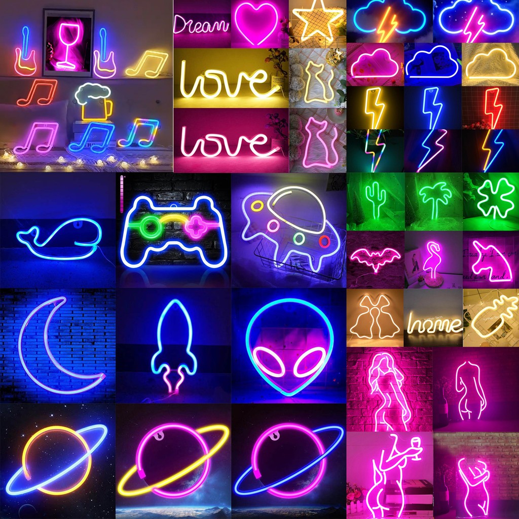 Luces LED De Neón Personalizadas Señalización Luz De Noche Dormitorio ...