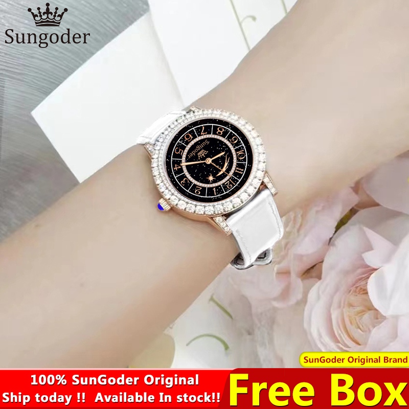 SUNGODER Reloj Para Mujer Correa De Cuero De Acero Inoxidable ...