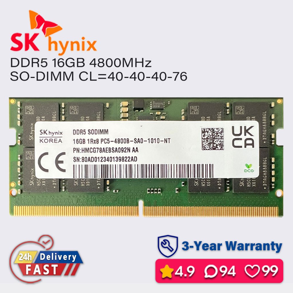 SK Hynix ddr5 8gb 16gb 32gb 4800mhz sodimm Memoria Portátil ram 38400 pc5 | Shopee Colombia