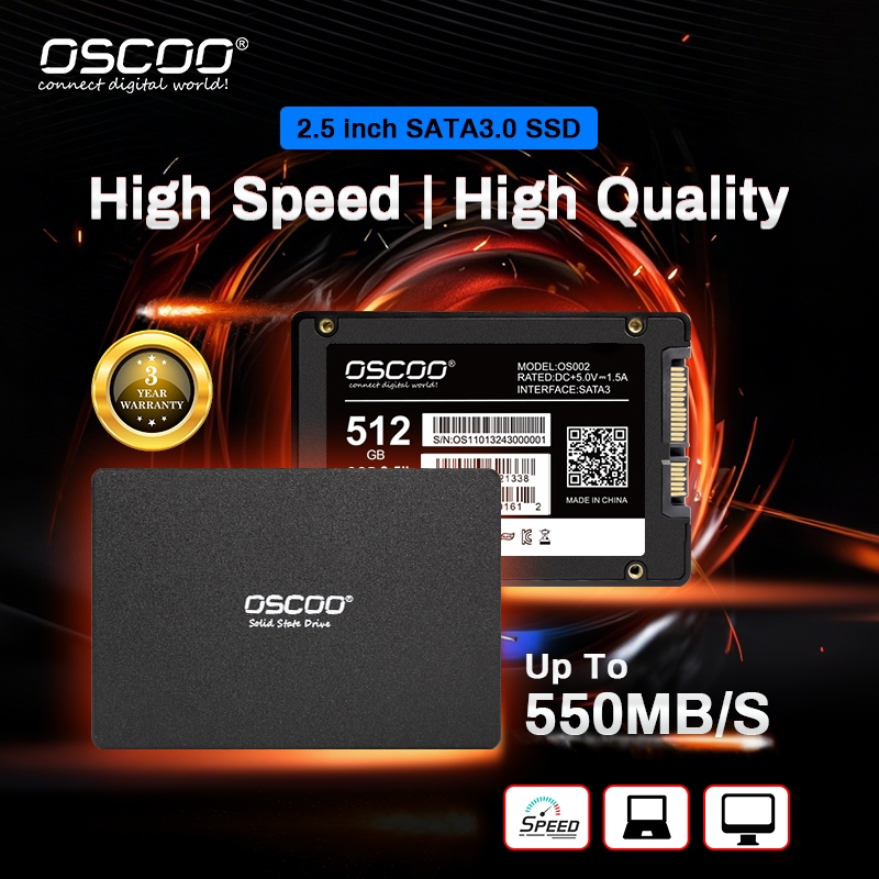 Gaming SSD OSCOO SATA III De 2.5 Pulgadas Rev3.0 6Gb/s Unidad De Estado Sólido Interna De Hasta ...