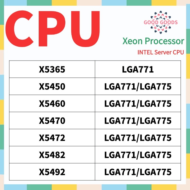X5365 X5450 X5460 X5470 X5472 X5482 X5492 INTEL Xeon Procesador ...