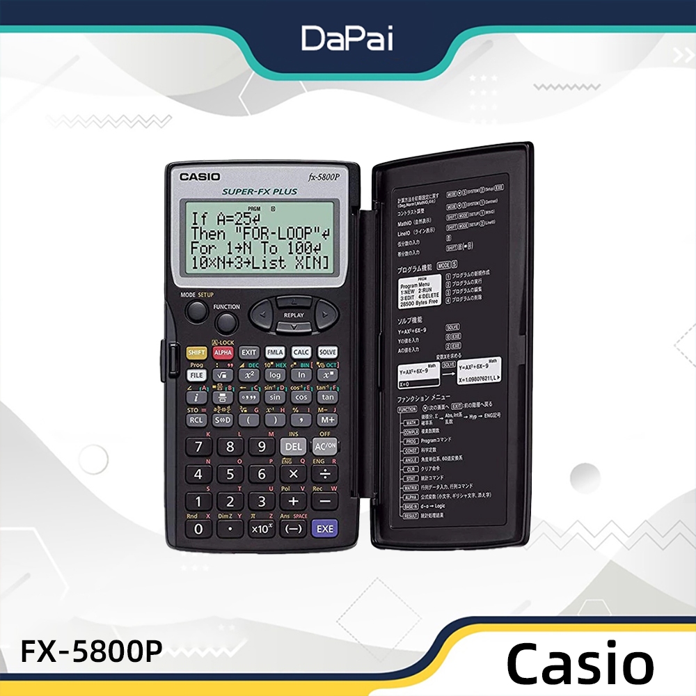 Calculadora Científica Casio fx-5800P (Negra)-Pantalla De 4 Líneas ...
