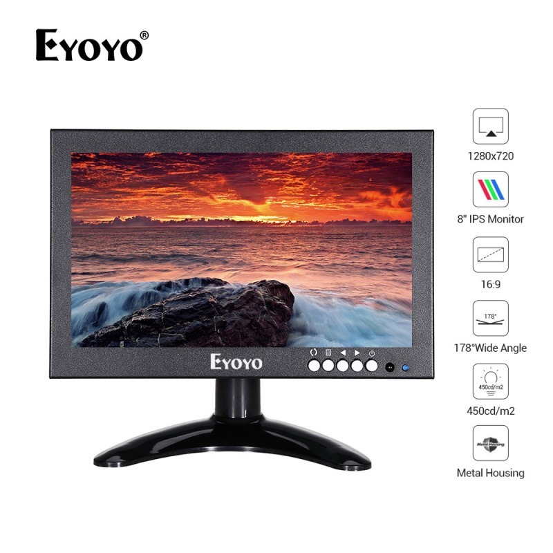 Eyoyo Monitor IPS Portátil De 8 Pulgadas HD 1280X720 Pantalla De ...