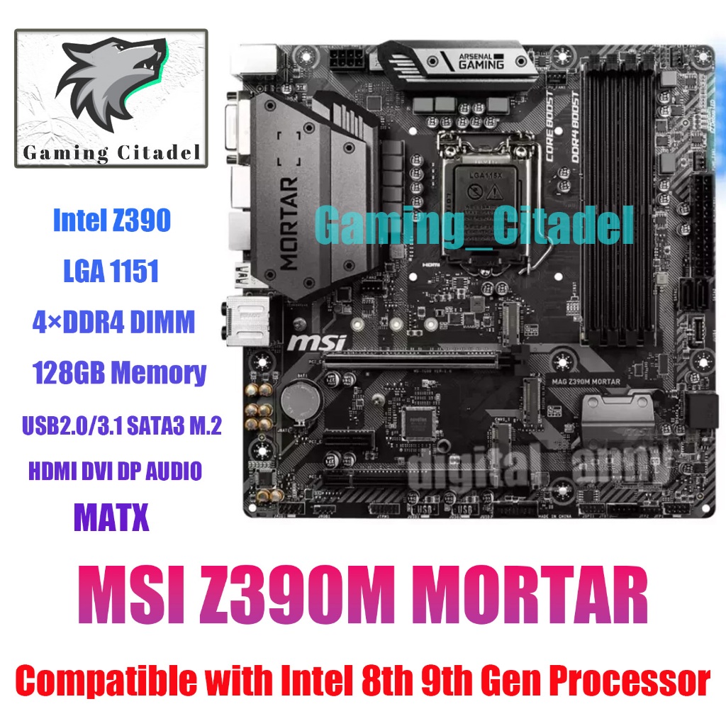 Placa Base MSI Z390M Mortero MATX Usada DDR4 Soporta 8o 9o Procesador Intel Probado Y ...