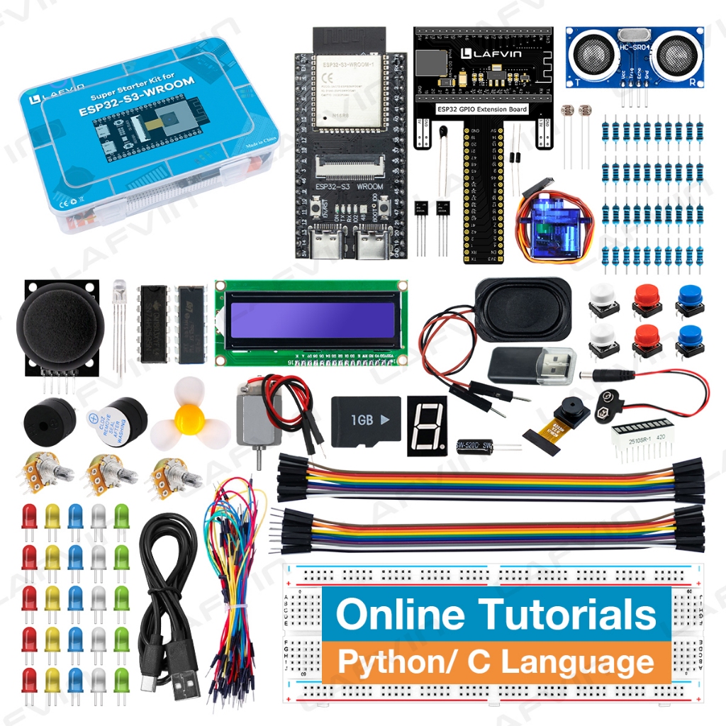 LAFVIN Basic/Ultimate Starter Kit Para ESP32-S3-WROOM , Compatible Con Arduino IDE , Cámara A ...