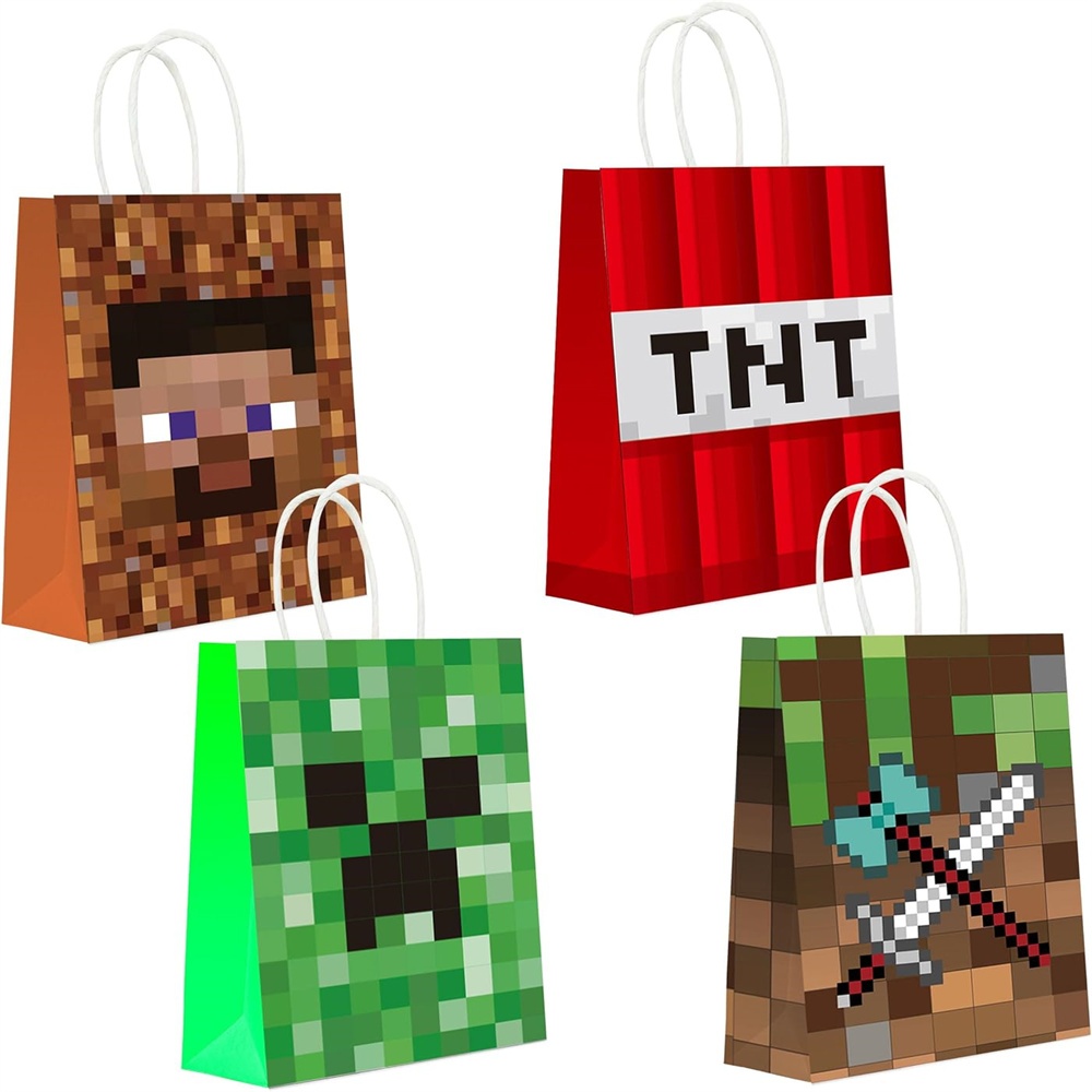 Bolsas De Papel Minecraft : Diseño Robusto Y Bloqueante Para Fiestas ...