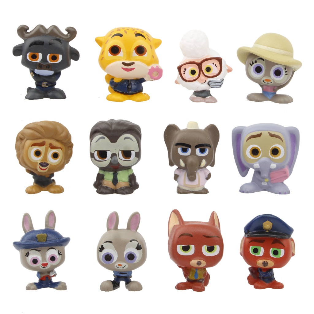 12Pcs/Set 4-5cm Zootopia Anime Figura Zootropolis Conejo Policía Judy ...