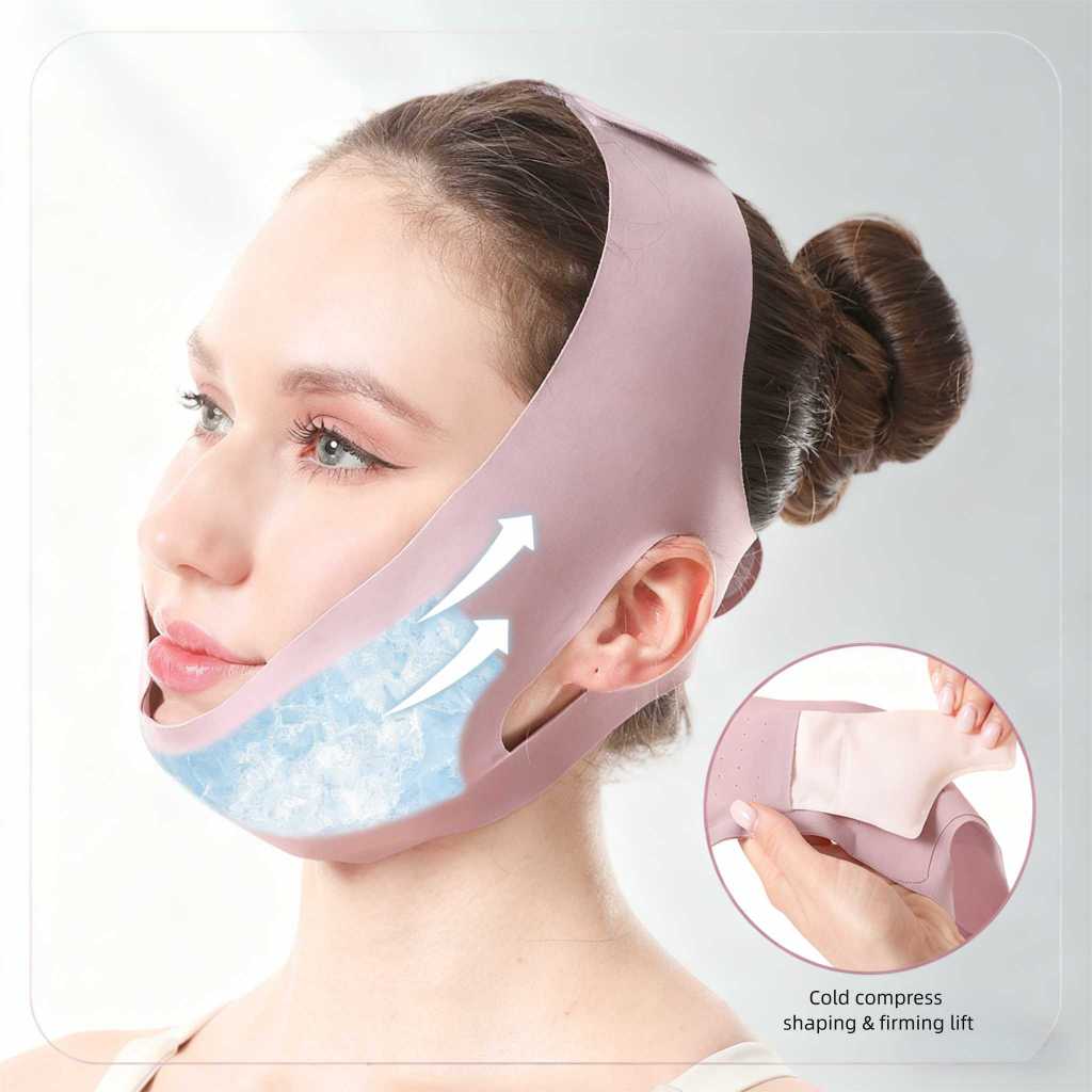 2026 Nueva V Máscara Facial Anti Ronquidos-Hielo Cool Lifting Vendaje ...