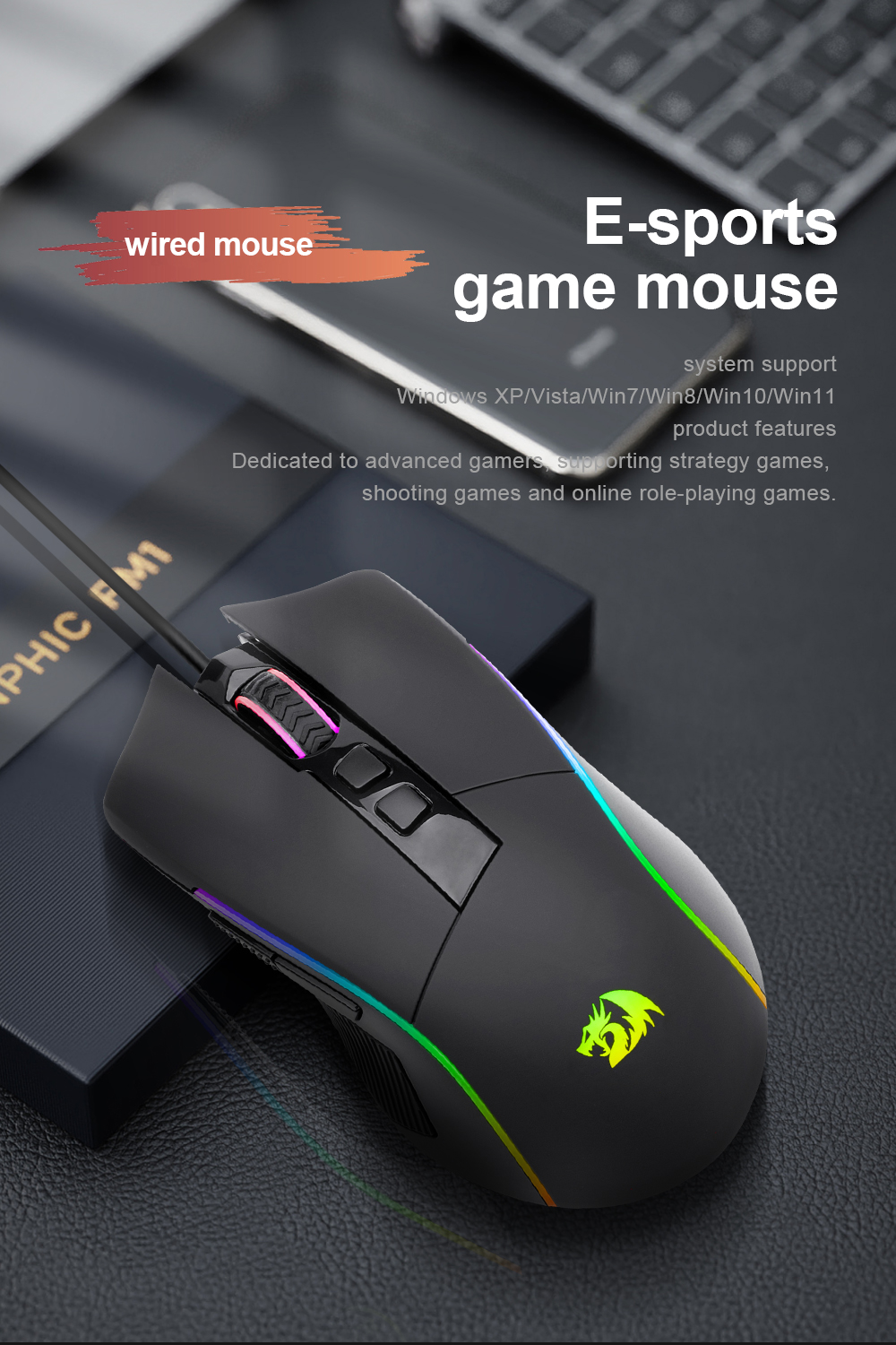 REDRAGON Lonewolf G105 RGB Ratón Para Juegos Con Cable USB 8000 DPI 8 ...