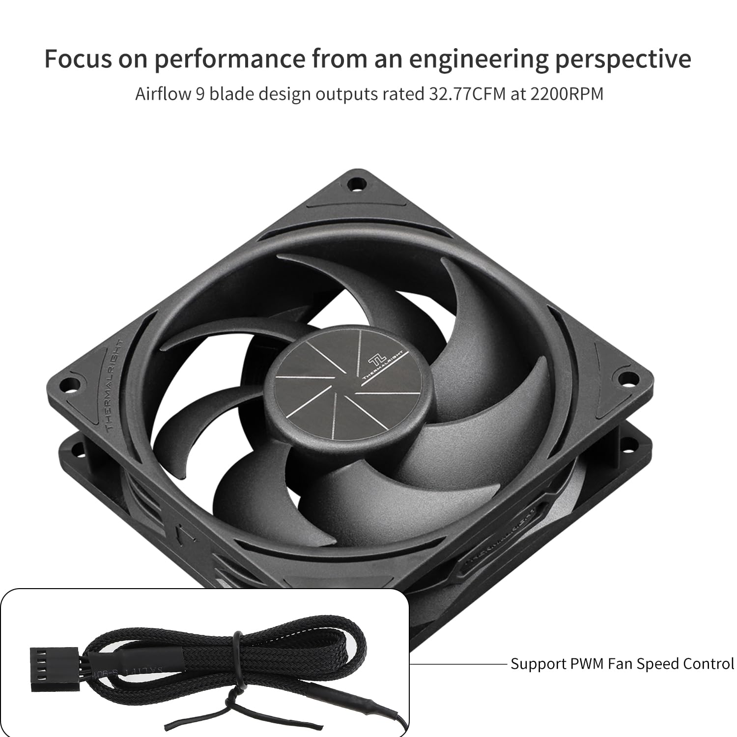 Thermalright TL-P9-S ARGB Negro 92mm Ventilador De CPU Chasis De Ordenador Silencioso 2200RPM ...