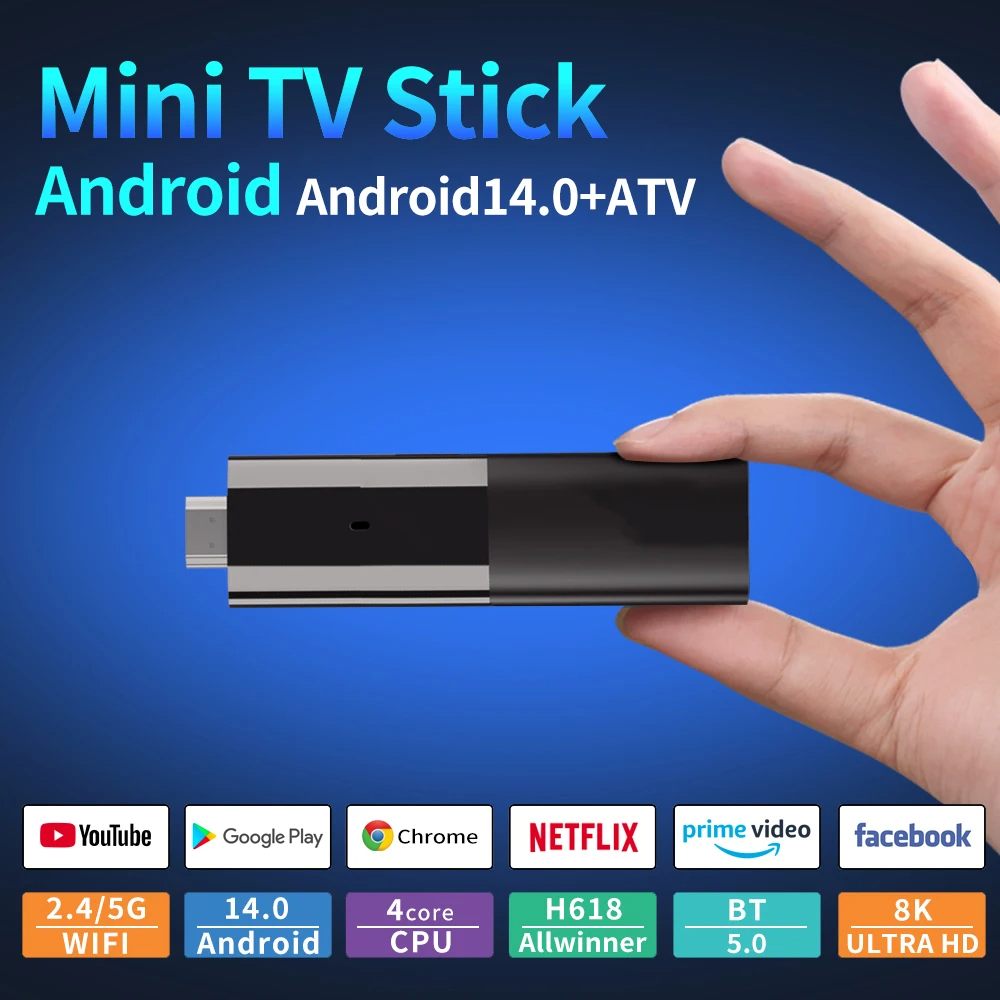 Salange P98 ATV Smart TV Stick Android 14 Soporte 8K Vídeo 4K Wifi 6 ...