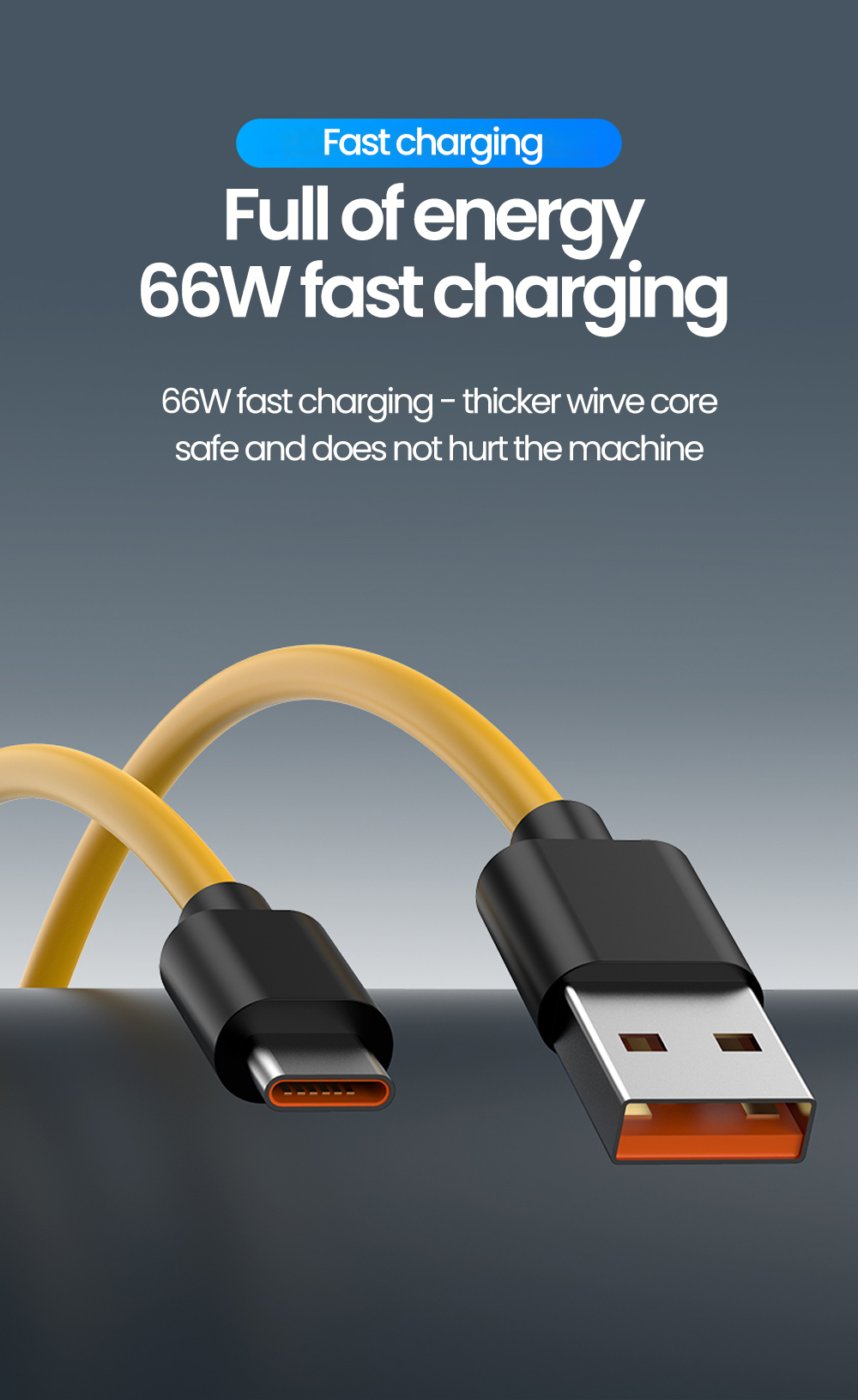 Twitch 6A 66W Carga Rápida USB Tipo C Cable De Datos A Para Cargador De Teléfono Móvil Cables ...