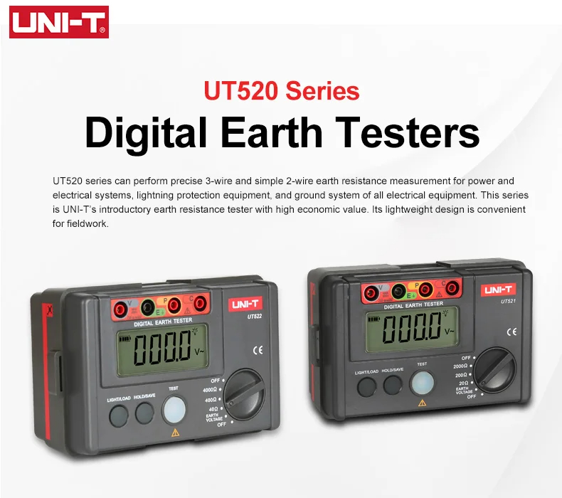 UNI-T UT521 UT522 Probador Digital De Resistencia A La Tierra De Voltaje | Shopee Colombia