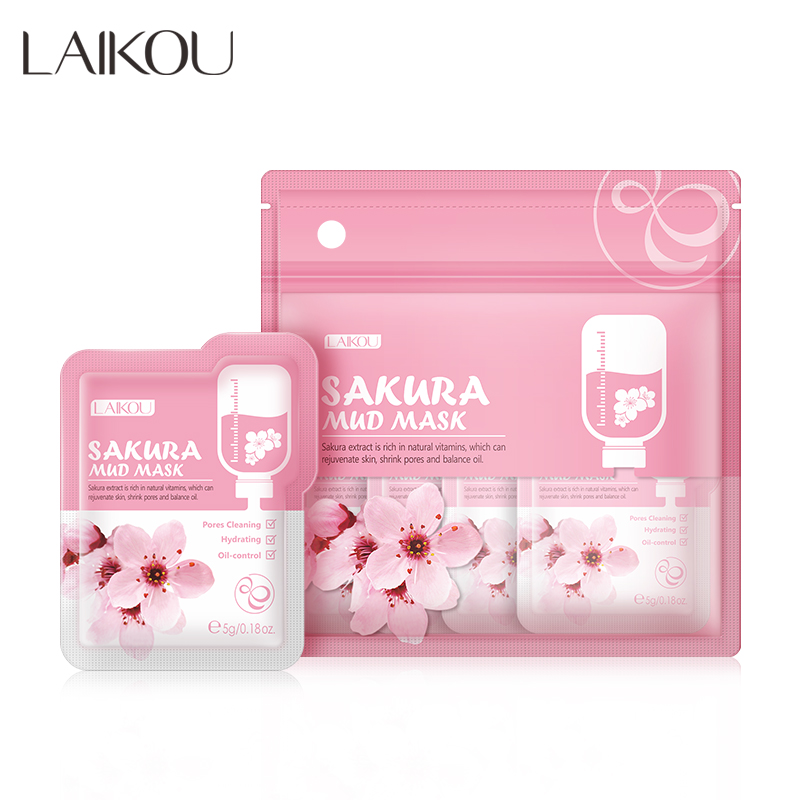 LAIKOU Sakura Máscara De Barro Facial Blanqueamiento Limpieza Reducir ...