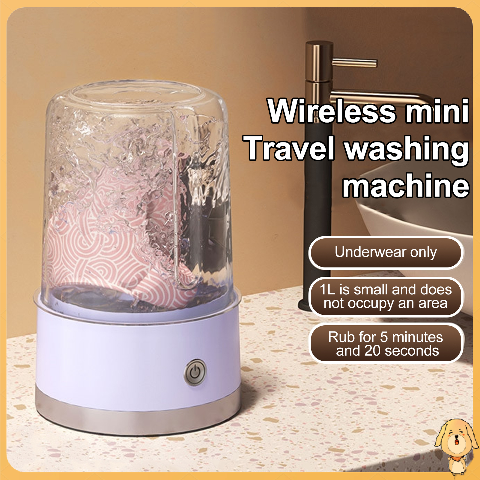 Rechargeable Battery Washer Compact Clothes Portable Mini for Laundry ...